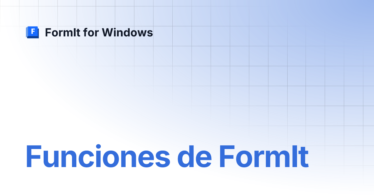 Funciones de FormIt | FormIt for Windows