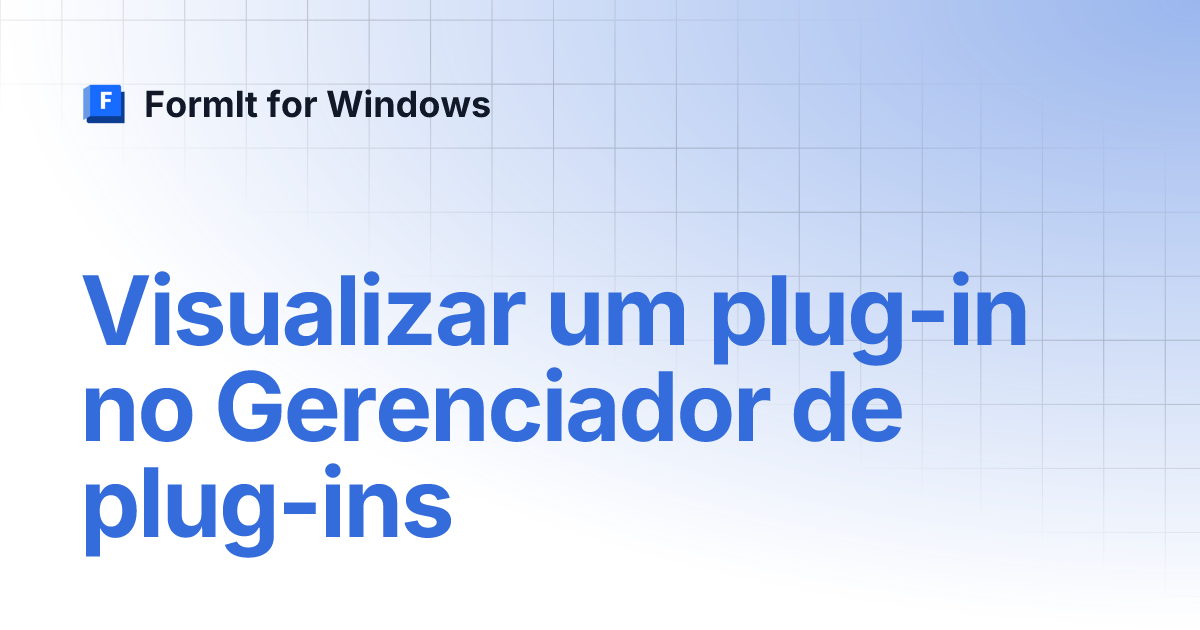 Visualizar um plug-in no Gerenciador de plug-ins | Português (Brasil ...